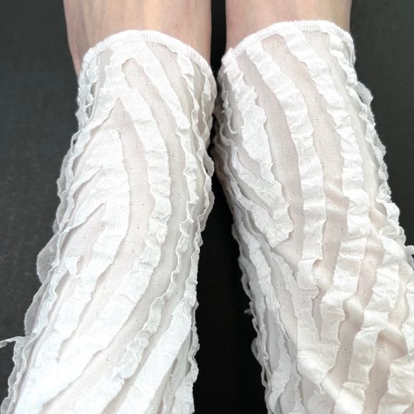 Hand Crafted | Accessories | Off White Ruffle Socks Mummy Leg Warmers ...